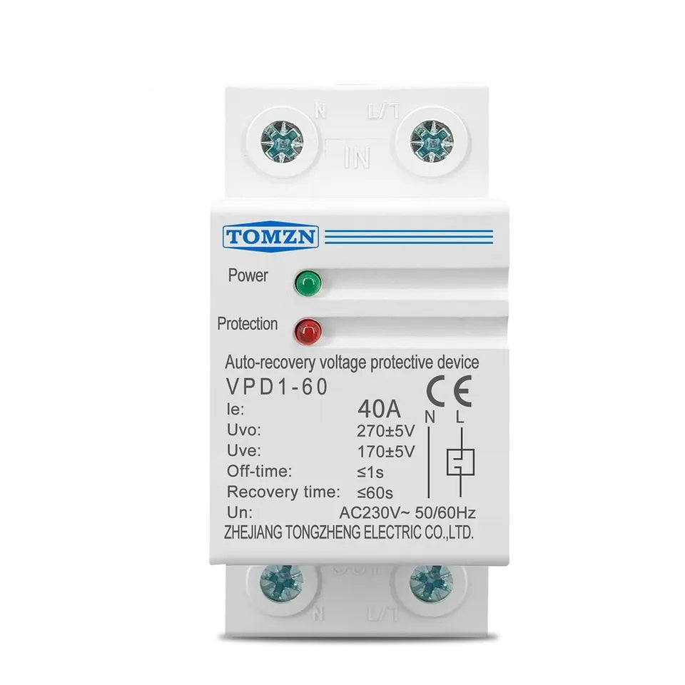 Over/Under Voltage Protection auto reconnect 230VAC 60A or 40A – e-glow ...